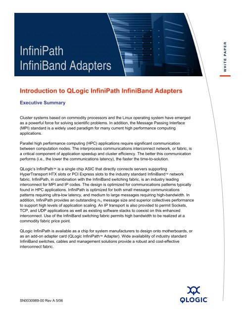 Introduction to QLogic InfiniPath InfiniBand Adapters - DSCon
