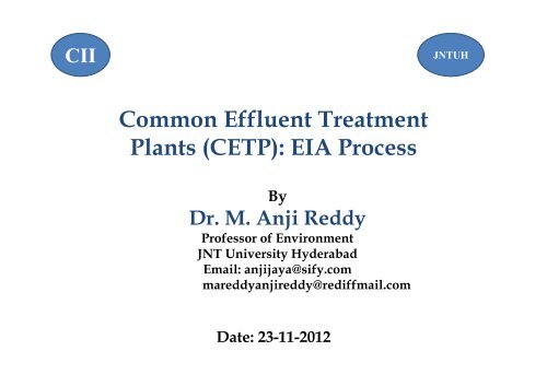 Common Effluent Treatment Plants (CETP): EIA Process - IGEP.in