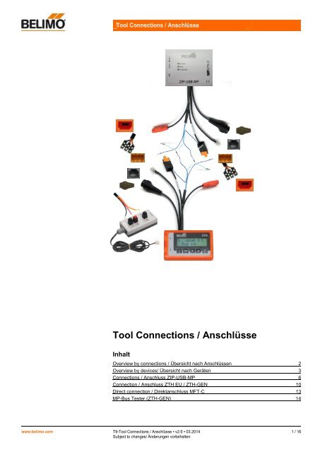 Tool Connections / AnschlÃ¼sse - Belimo