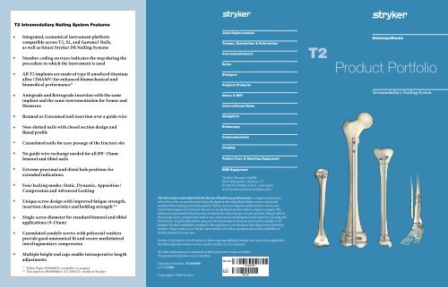 T2 Product Portfolio - Stryker