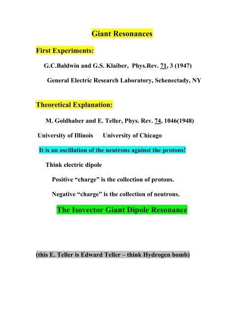Strength of Giant Resonances
