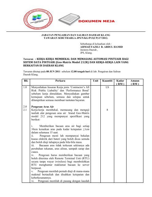 Fail Tender - Sistem Tender Dokumen dan Sebutharga