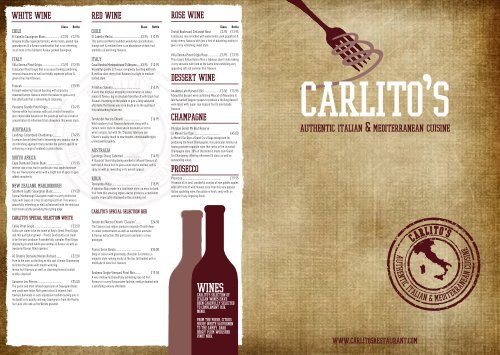 MAIN MENU - Carlito's