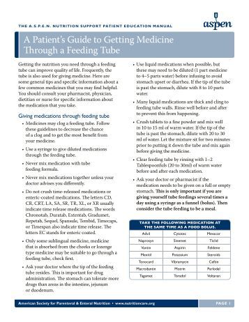 Syringe Bolus Tube Feedings - Patient Education Home