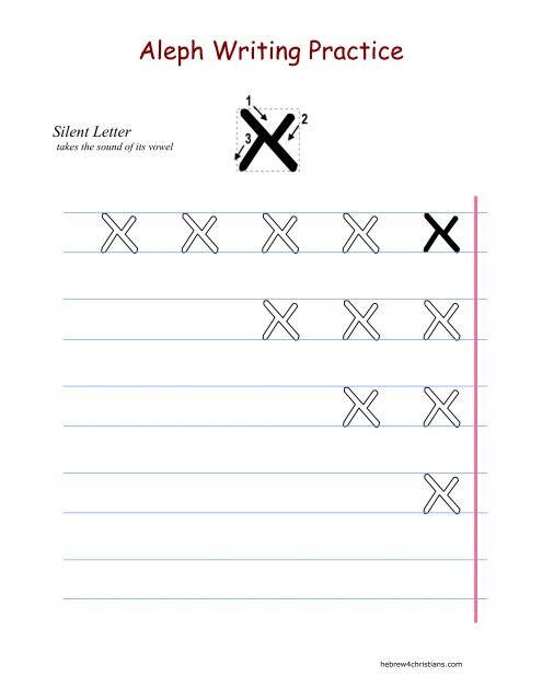 Aleph Writing Practice - Hebrew for Christians