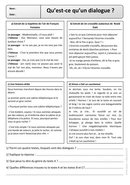 Qu'est-ce qu'un dialogue ? - Pass Education