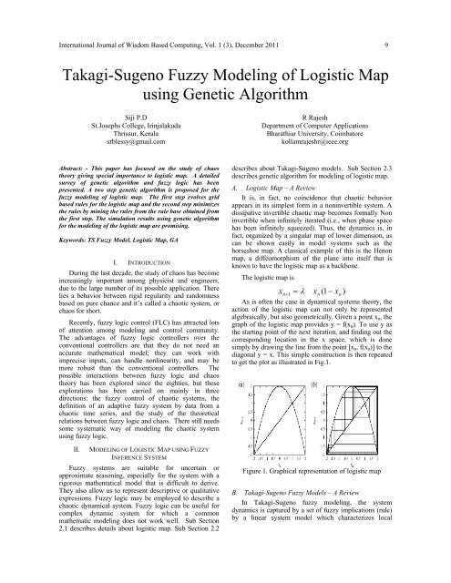 Takagi Sugeno Fuzzy Modeling Of Logistic Map Using Genetic
