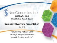 Test Menu PDF - NeoGenomics Laboratories