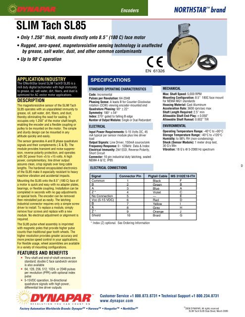 SLIM Tach SL85 Data Sheet - Dynapar