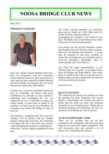May 2012 - Noosa Bridge Club