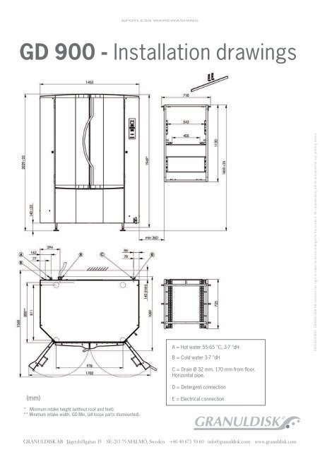 GD 900 - Installation drawings - Granuldisk