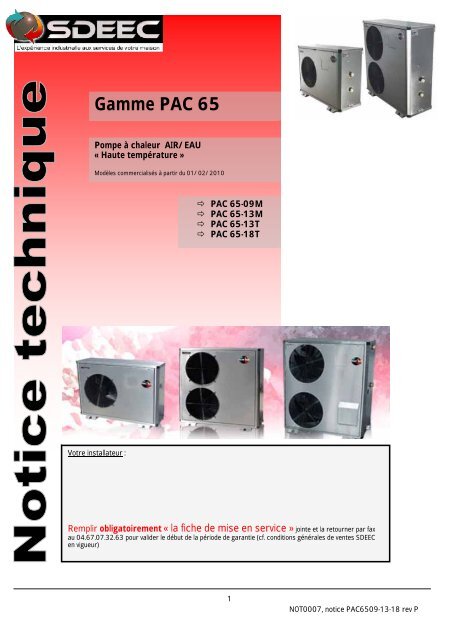Gamme PAC 65 - Sdeec