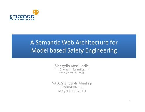 A Semantic Web Architecture for Model based Safety Engineering