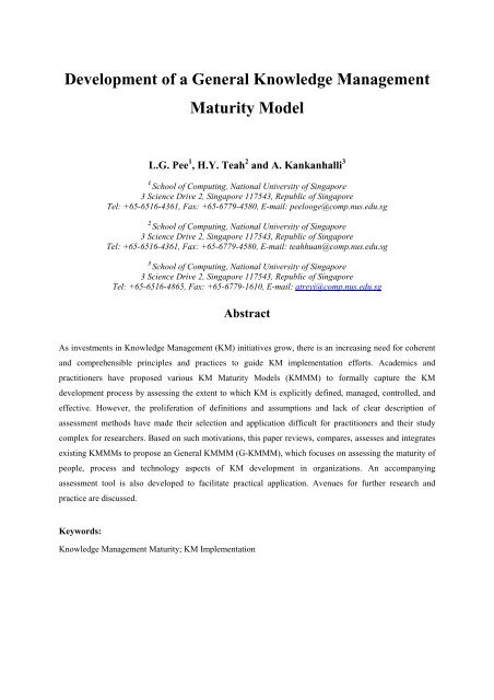 Development of a General Knowledge Management Maturity Model