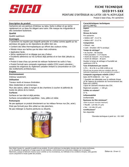 SICO 911-5XX FICHE TECHNIQUE - Dumas Peinture et DÃ©cor