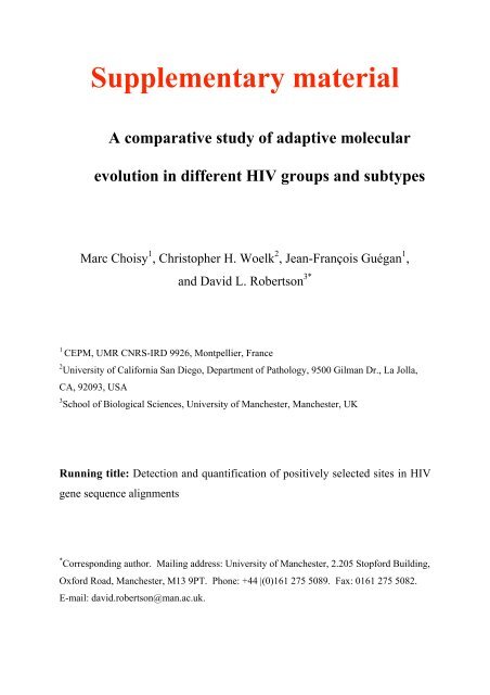 Supplementary material - IRD