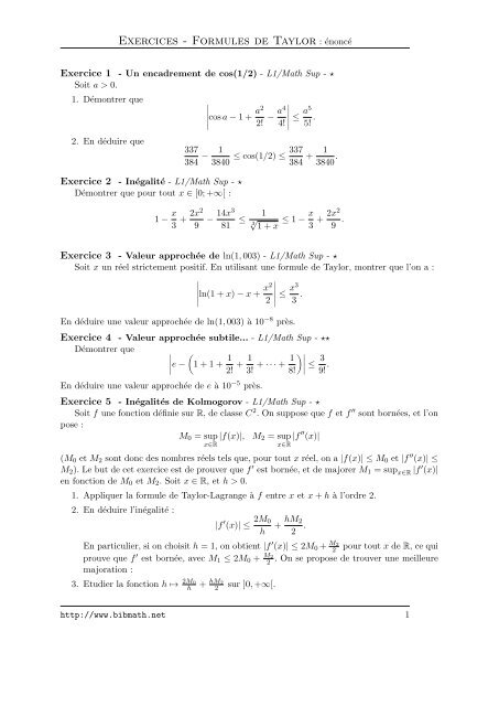 EnoncÃ©s - Bibmath