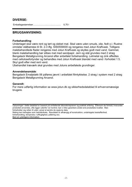 DIVERSE:Emballagestørrel