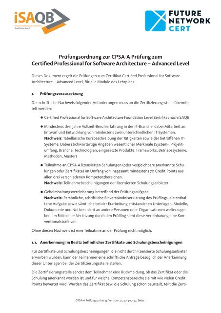 CPSA PrÃ¼fungsordnung - Future Network Cert
