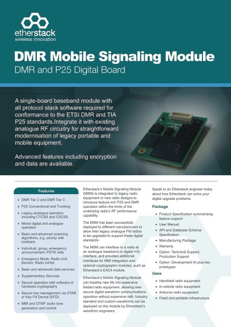 DMR Mobile Signaling Module - Etherstack