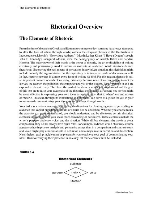 Rhetorical Overview - Fountainhead Press