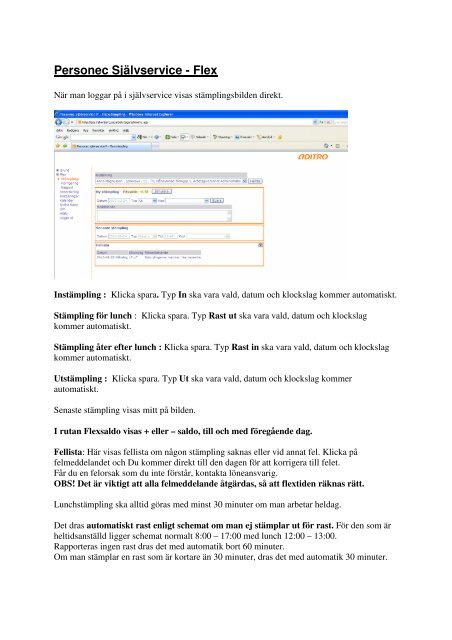 Personec SjÃ¤lvservice - Flex