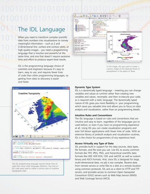IDL Discover What's In Your Data. - Exelis Visual Information Solutions