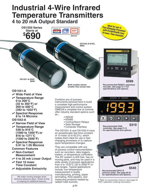 Industrial Infrared Temperature Transmitters