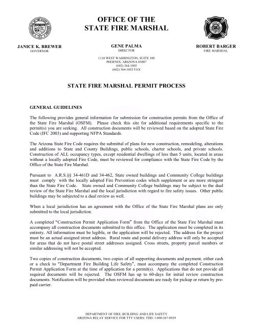 State Fire Marshal Permit Process - Department of Fire,Building and ...