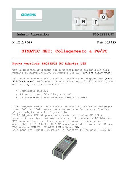 SIMATIC NET: Collegamento a PG/PC - giancarlomariani.net