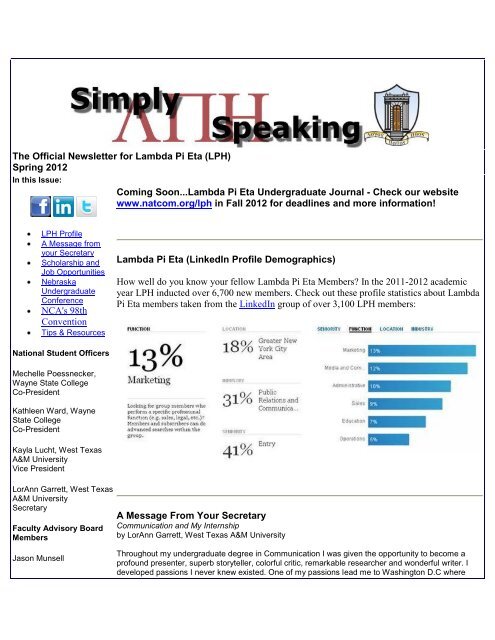 Spring 2012 - National Communication Association