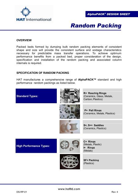 DS-RP-01 Random Packing.pdf - HAT International Ltd