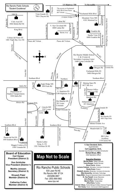 Map Not to Scale - School Profiles - Rio Rancho Public Schools