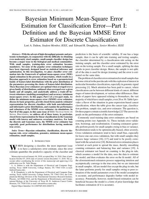 Bayesian Minimum Mean Square Error Estimation For Ieee Xplore