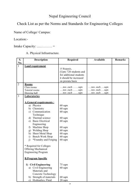 Checklist Download - Nepal Engineering Council