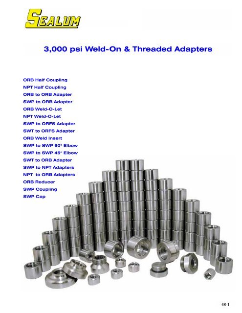 3,000 psi Weld-On & Threaded Adapters - Sealum Industries Ltd.