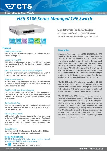 HES-3106 Series Managed CPE Switch - connection technology ...