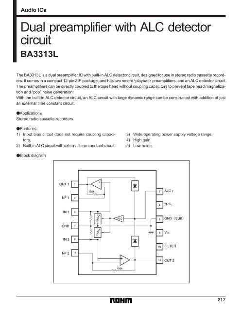 Dual preamplifier with ALC detector circuit