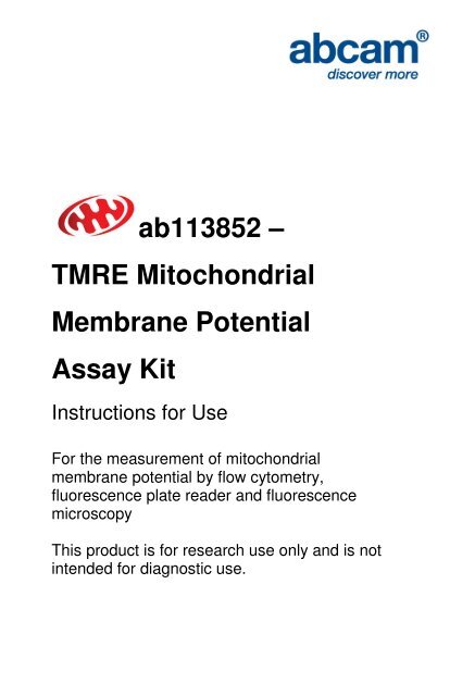 TMRE Mitochondrial Membrane Potential Assay Kit - Abcam