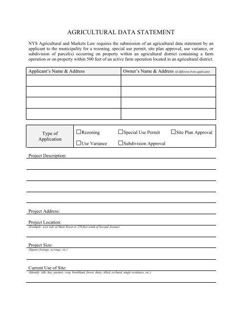 AGRICULTURAL DATA STATEMENT - Erie County