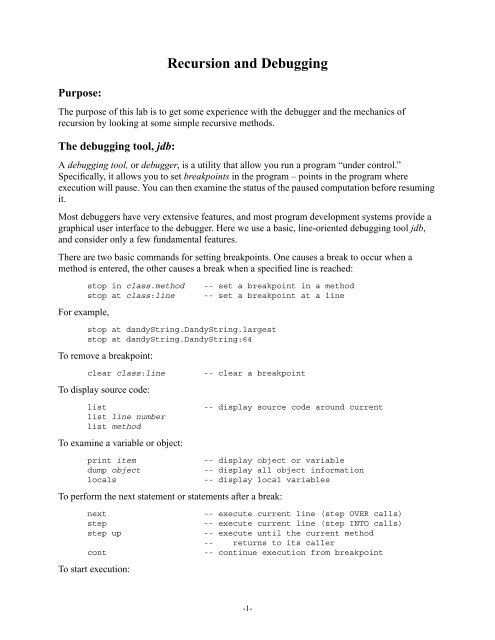 Recursion and Debugging