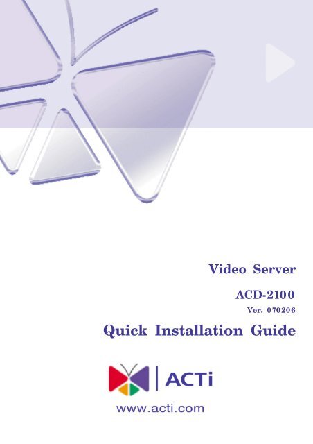 Quick Installation Guide - Security Camera World