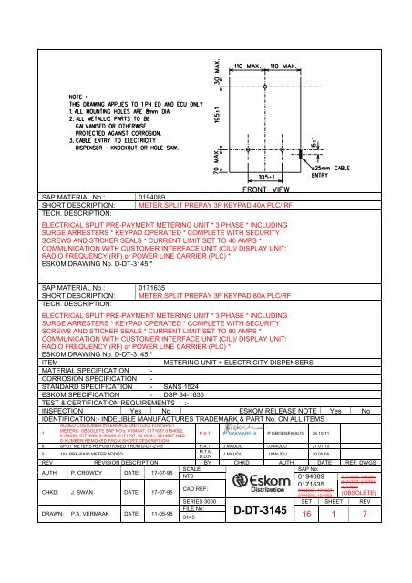 D-DT-3145 - Eskom