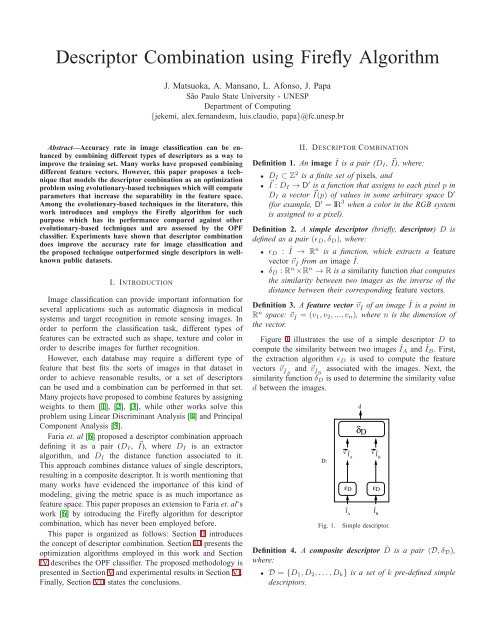 Descriptor Combination Using Firefly Algorithm P Br