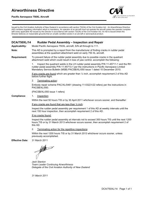 Airworthiness Directive