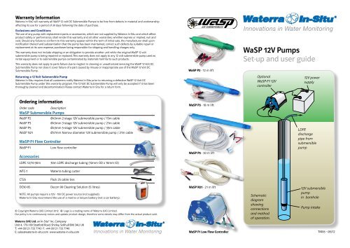 WaSP 12V Pump Manual - Waterra-In-Situ