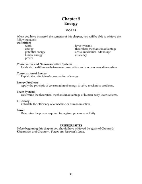 Chapter 5 Energy