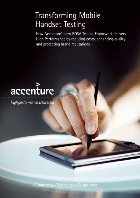 Transforming Mobile Handset Testing - Accenture