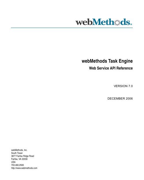 webMethods Task Engine Web Service API Reference