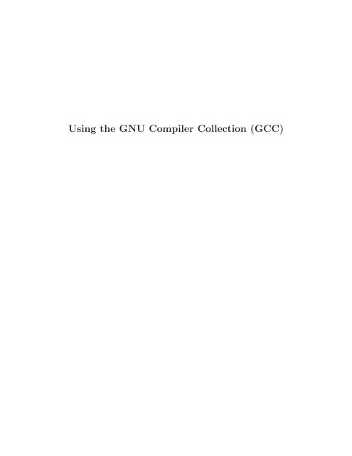 Section â Introductionâ In Using The Gnu Compiler Collection Gcc